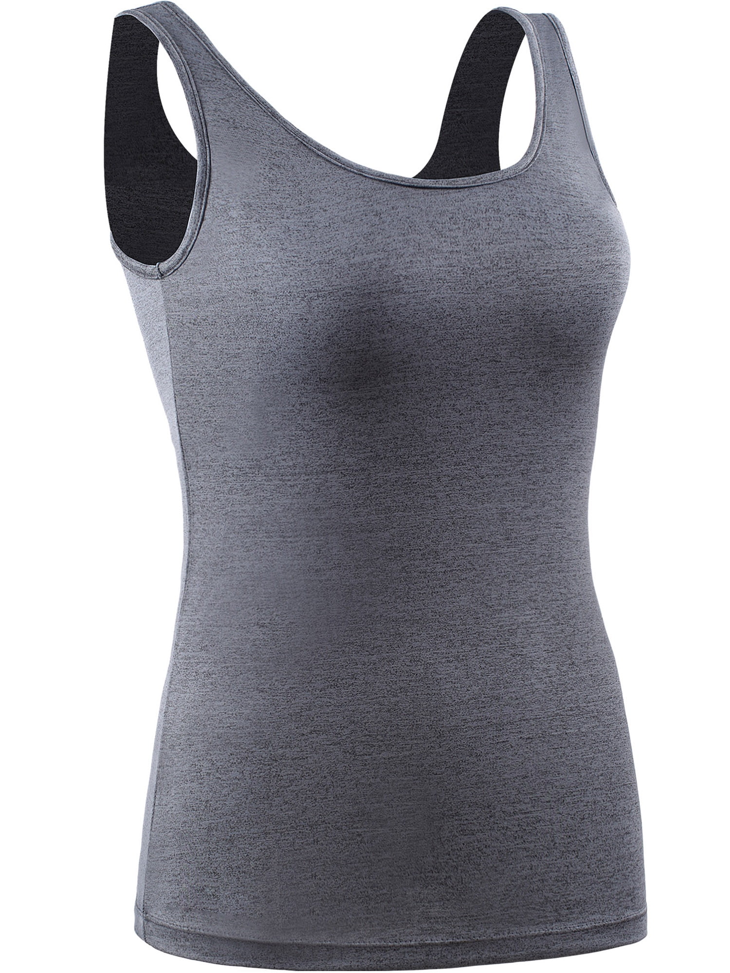 NELEUS Womens Compression Tank Top with Built in Sports Bra Padded for Yoga Workout,Gray,US Size ...