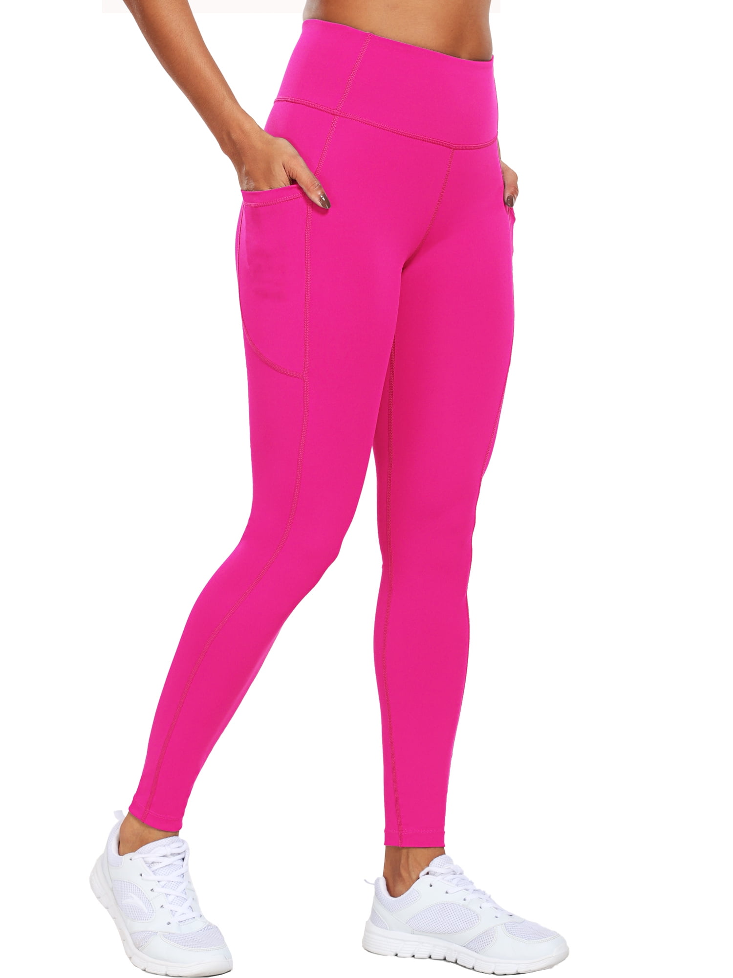 NELEUS Womens High Waist Ankle Yoga Leggings, Rose Red, 2XL, Moisture ...