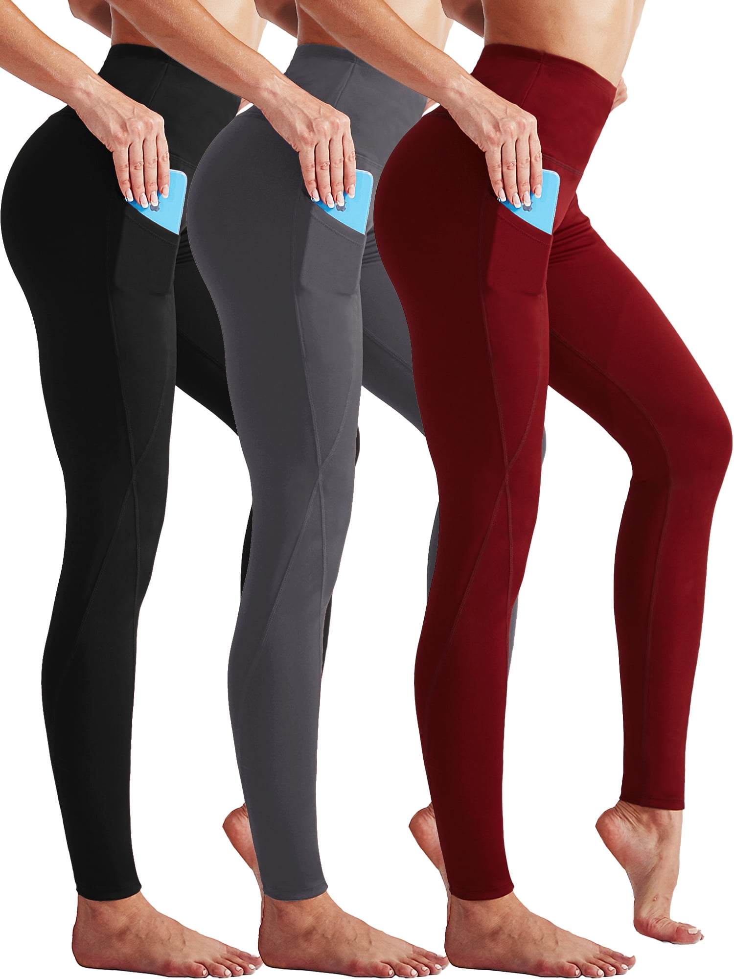 NELEUS Womens High Waist Running Workout Yoga Leggings with Side Pocket ...