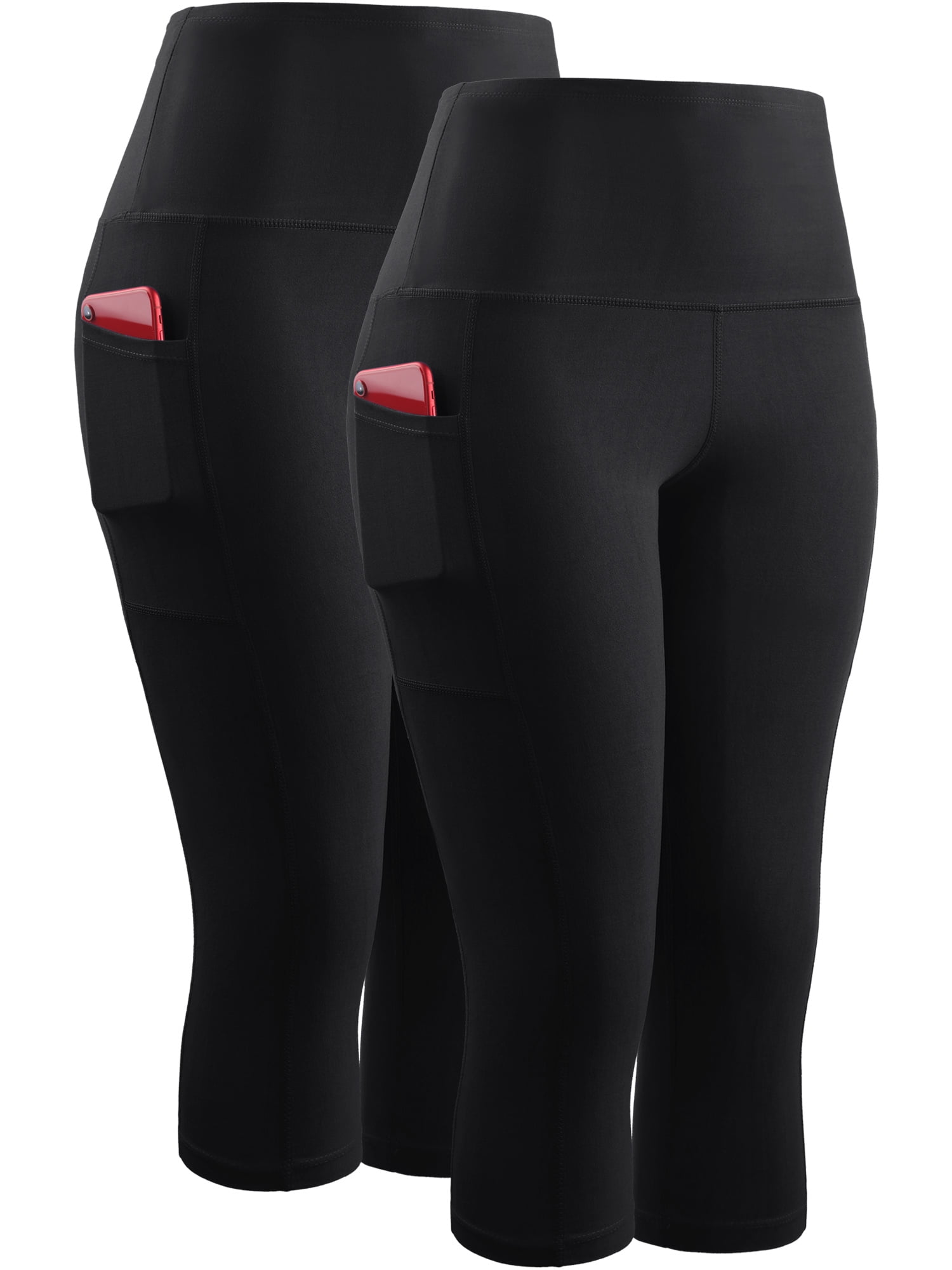 NELEUS High Waist Yoga Capris, Tummy Control Workout Stretch Capri Leggings with Pockets, Size ...