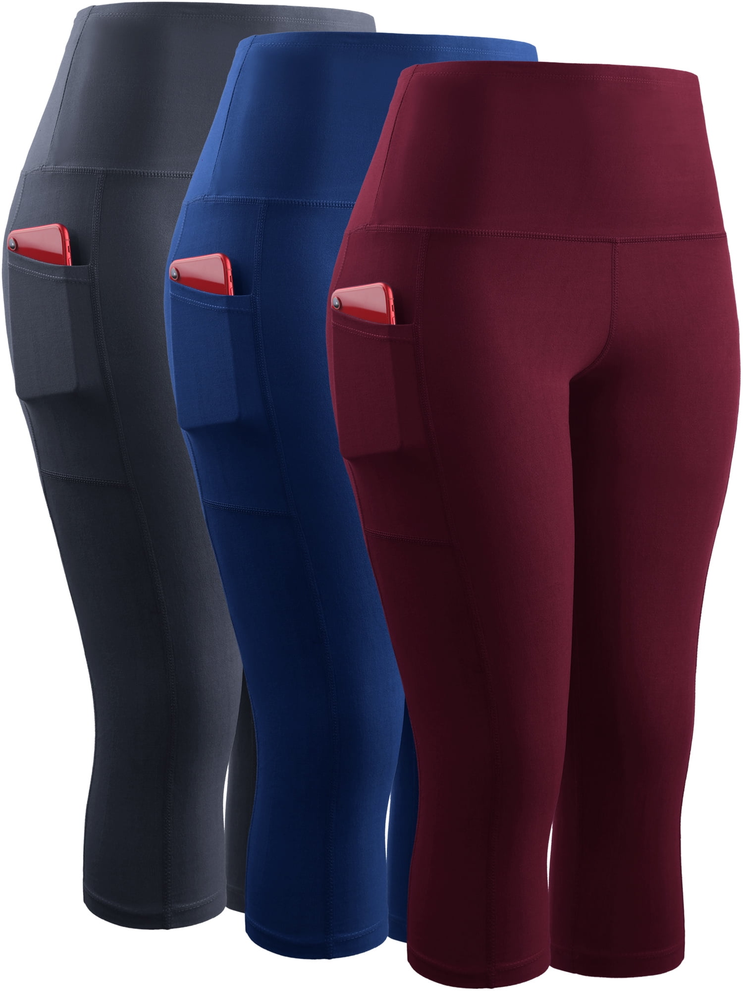 NELEUS Womens High Waist Yoga Capris Tummy Control Workout Stretch Capri Leggings with Pockets ...