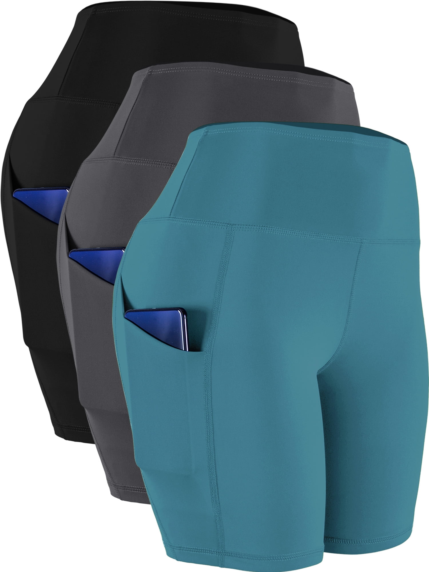 NELEUS Womens High Waist Yoga Compression Shorts, Tummy Control, 2 Side ...