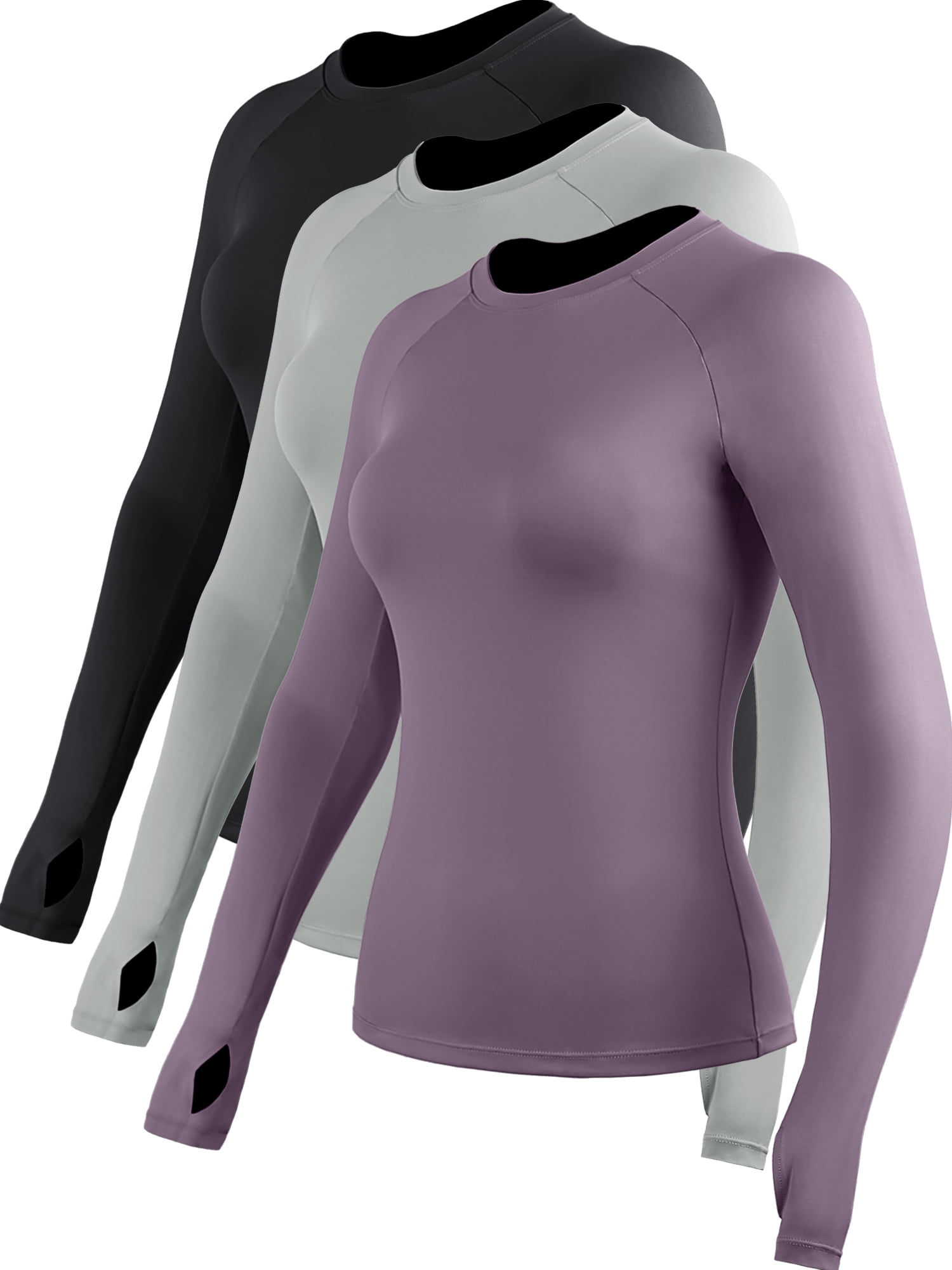 NELEUS Women's Quick-Drying Long Sleeve Running Shirt, Thumb Hole Cuffs ...