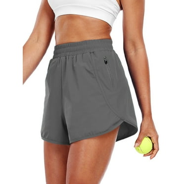 Rosvigor Women's High Waisted Athletic Shorts with Pockets, Gym Workout ...