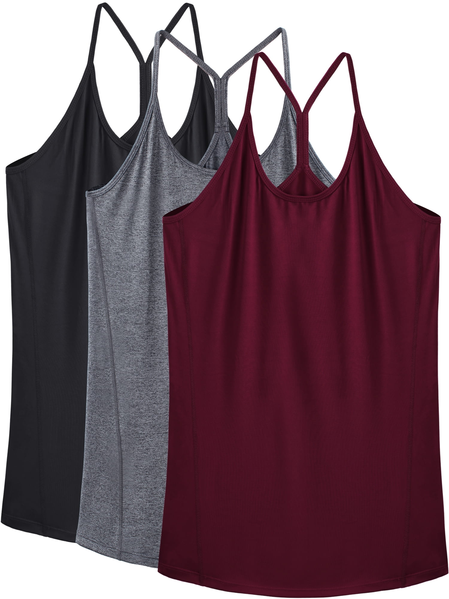 Neleus Womens Yoga Tank Tops Racerback Athletic Workout Strap Camisole Shirtsblackgraywine