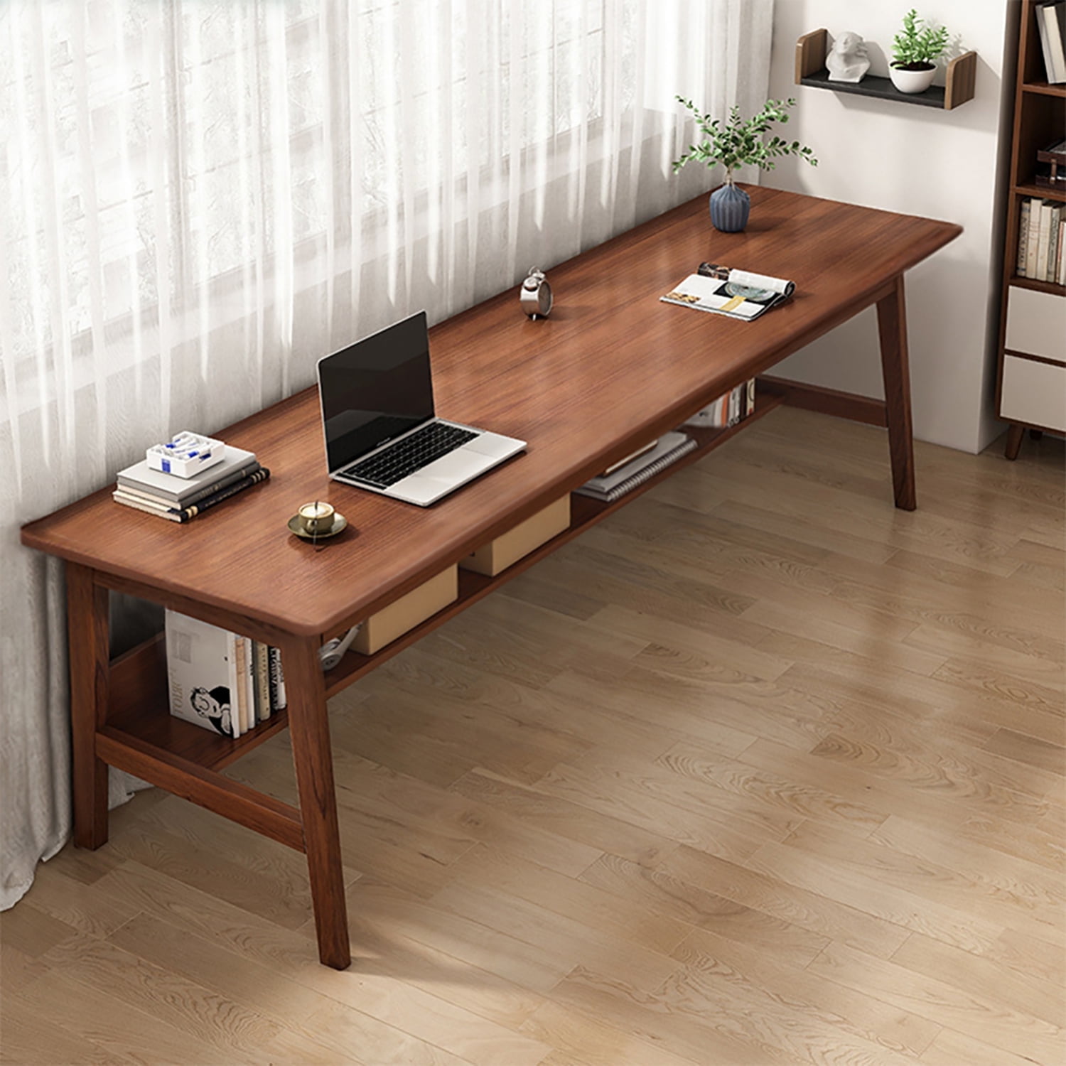 "NELYE Extra Long 2-Person Desk, 71"" Multipurpose Study Table with ...