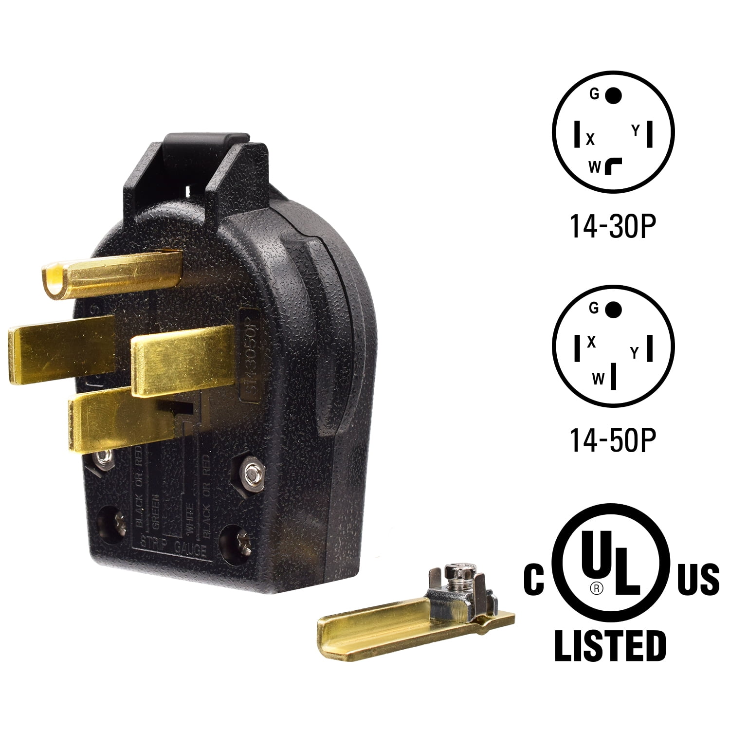 NEMA 14-30P & 14-50P，30 & 50 Amp, 125 & 250 Volt, 3-Pole 4-Wire ...