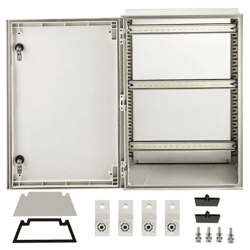 NEMA 3X Fiberglass Enclosure 24 x 16 x 9" Electrical Junction Box ...