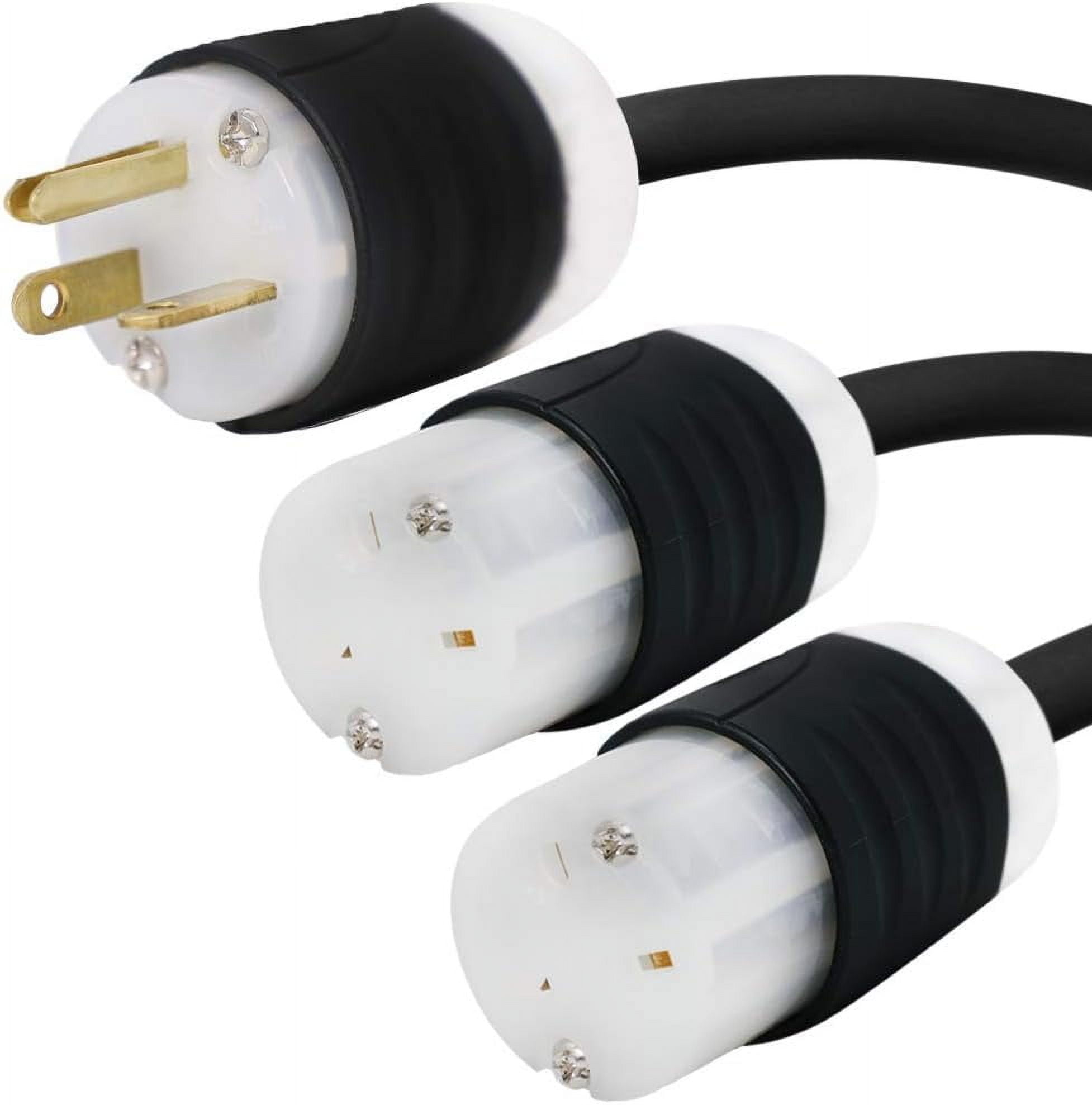 NEMA 6-20P to 2X 6-20R Y Splitter Cord - 20A/250V, 12/3 AWG - Iron Box ...