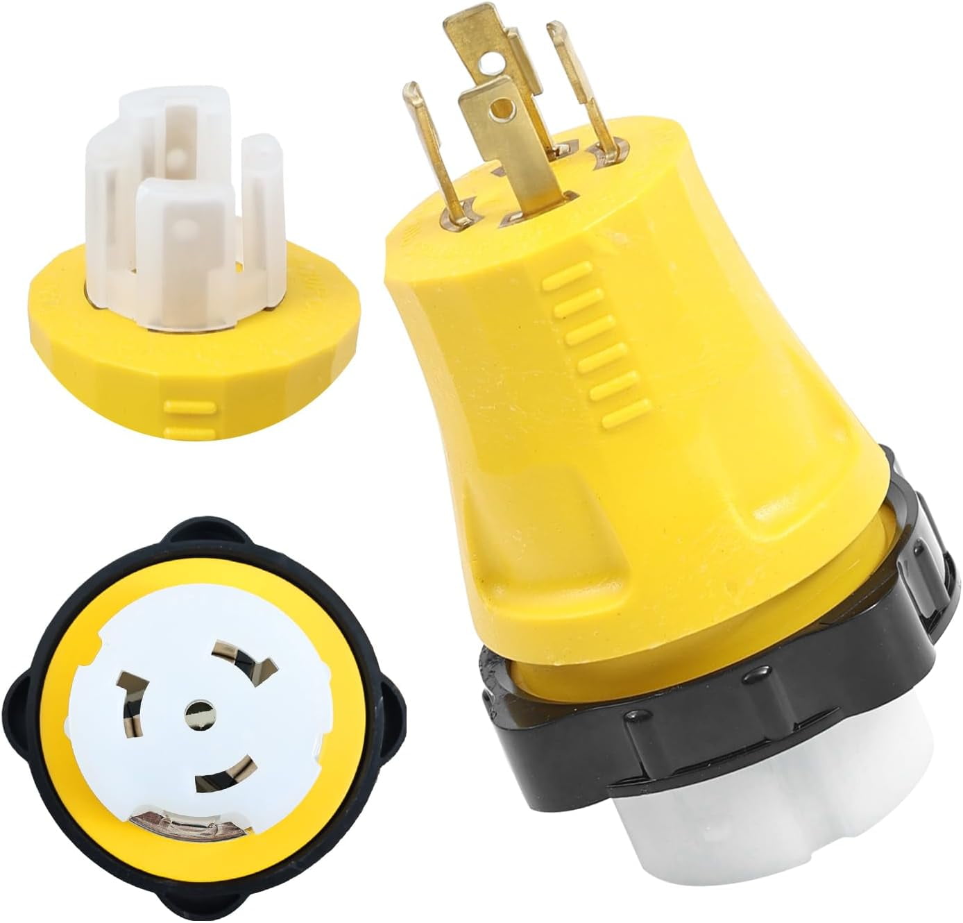 NEMA L14-30P to SS2-50R RV Marine Power Generator Adapter, 30A 4-Prong ...