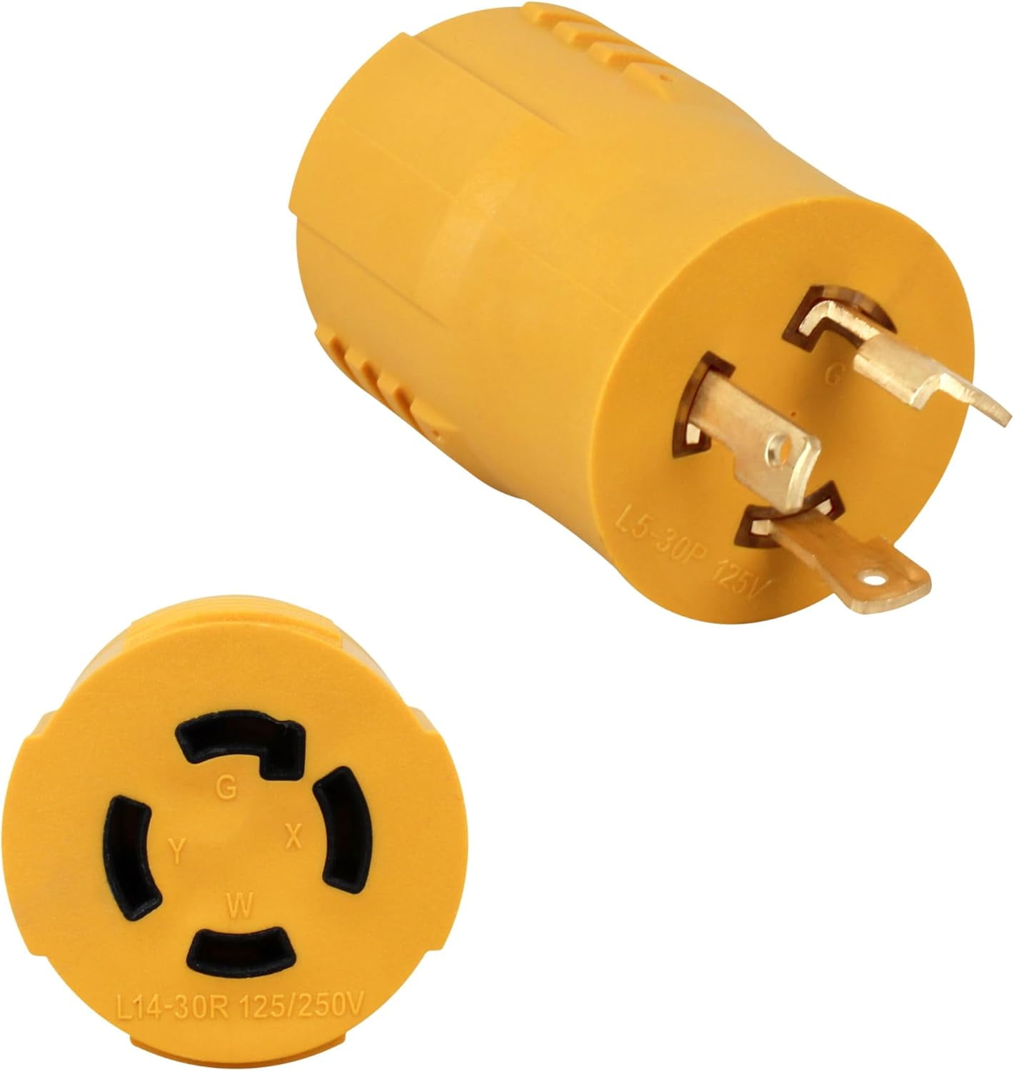 NEMA L5-30P to L14-30R Adapter,3 Prong to 4 Prong Generator Transfer Switch Adapter, 30 Amp L5 ...