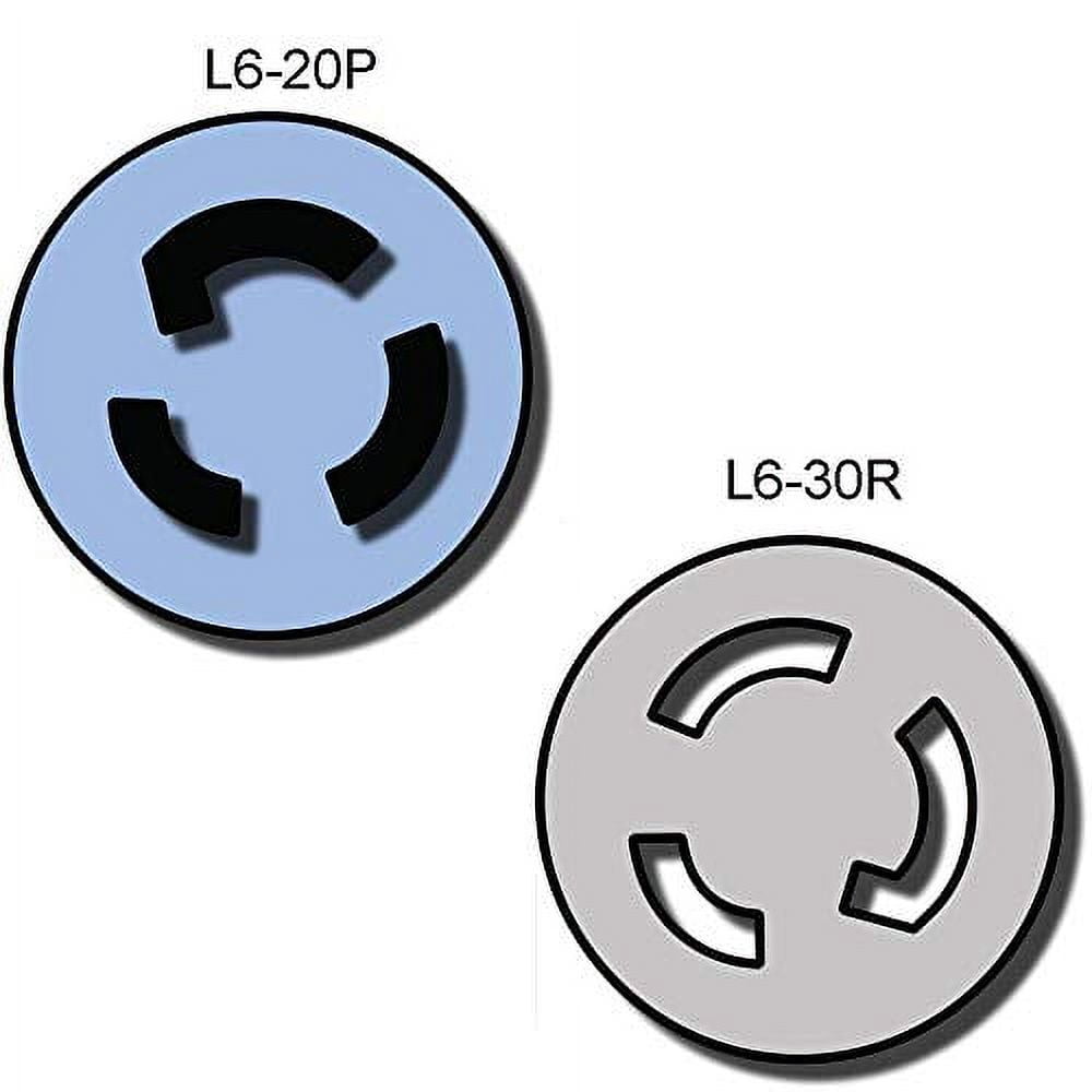 NEMA L6-20P to L6-30R Plug Adapter - 40 Foot, 20A/250V, 12/3 SJT - Iron Box # IBX-4488-40 (40 ft ...