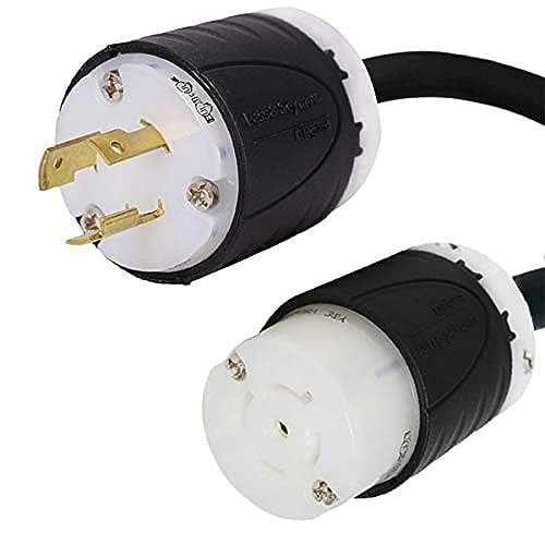 NEMA L6-20P to a L21-20R Plug Adapter - 1 Foot, 20A/208V, 12/3 SJOOW ...
