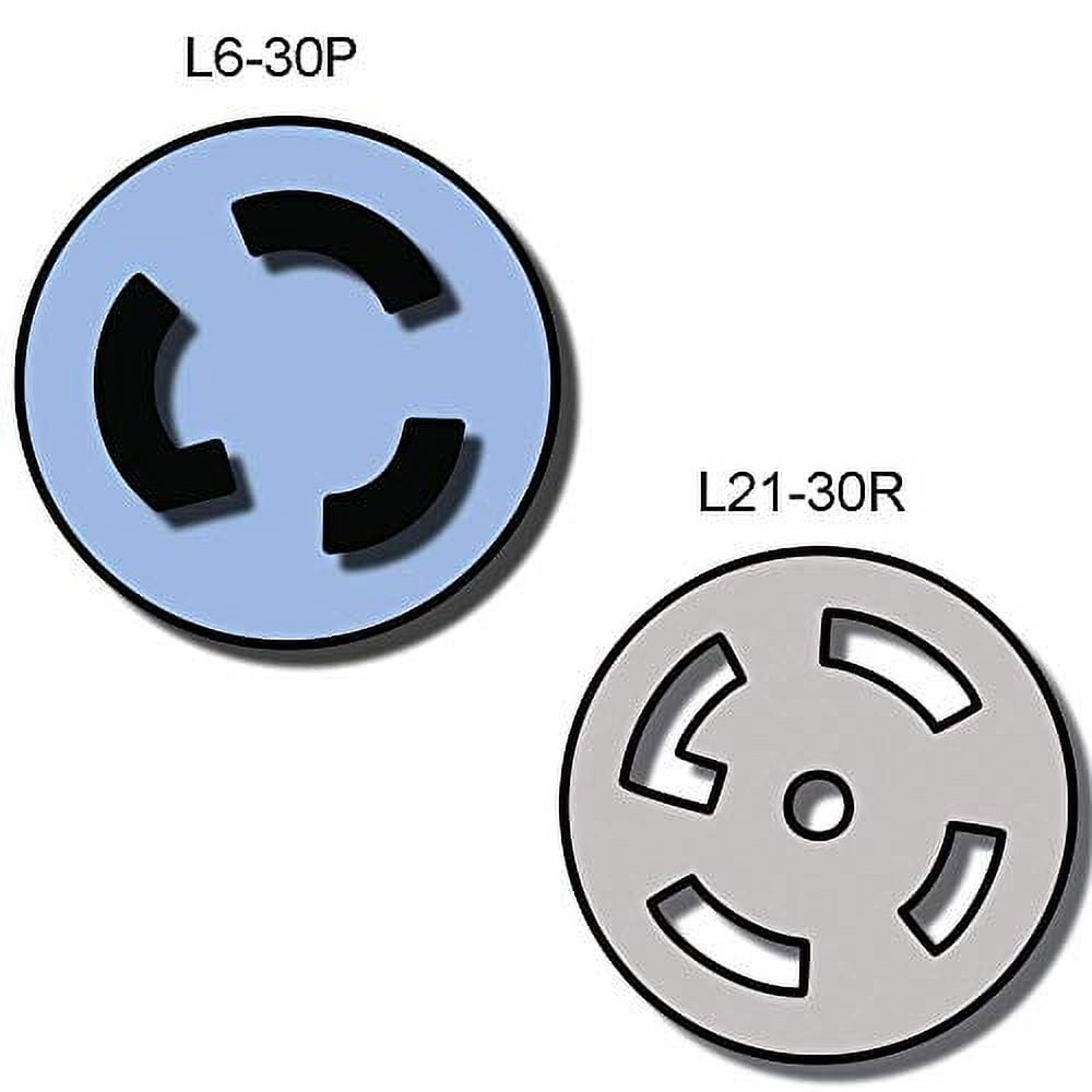 NEMA L6-30P to a L21-30R Plug Adapter - 10 Foot, 30A/208V, 10/3 SOOW - Iron Box # IBX-7795-10 ...