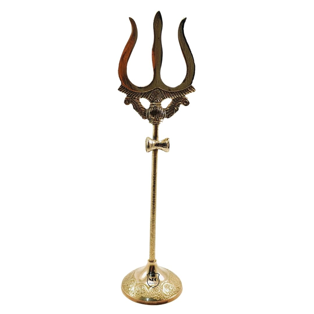 NEO CLASSIC Trishul with Damru on Stand I Trishool for Pooja Room ...