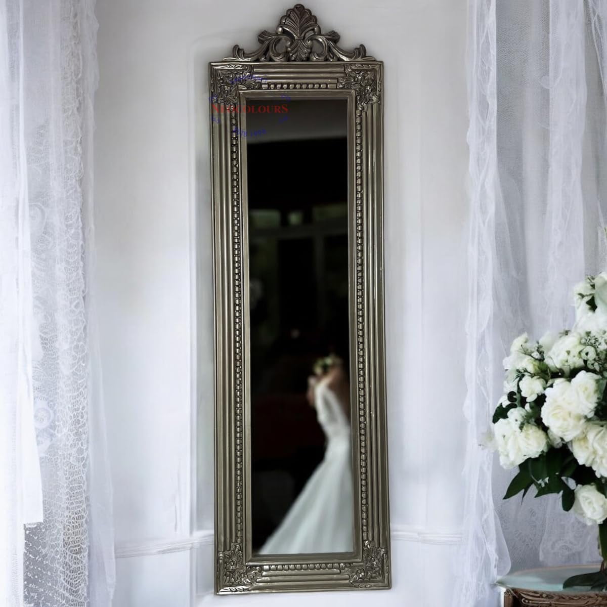 NEOCOLOURS Rustic Full Length Mirror Large Mirror Frame Rectangular ...