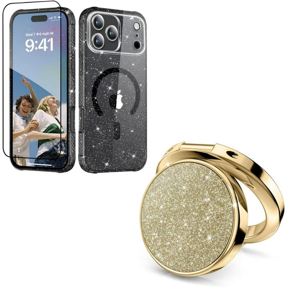 NEOFD Bundle - for iPhone 17 Pro Max Case 6.9 Inch [Black] + Phone Ring ...