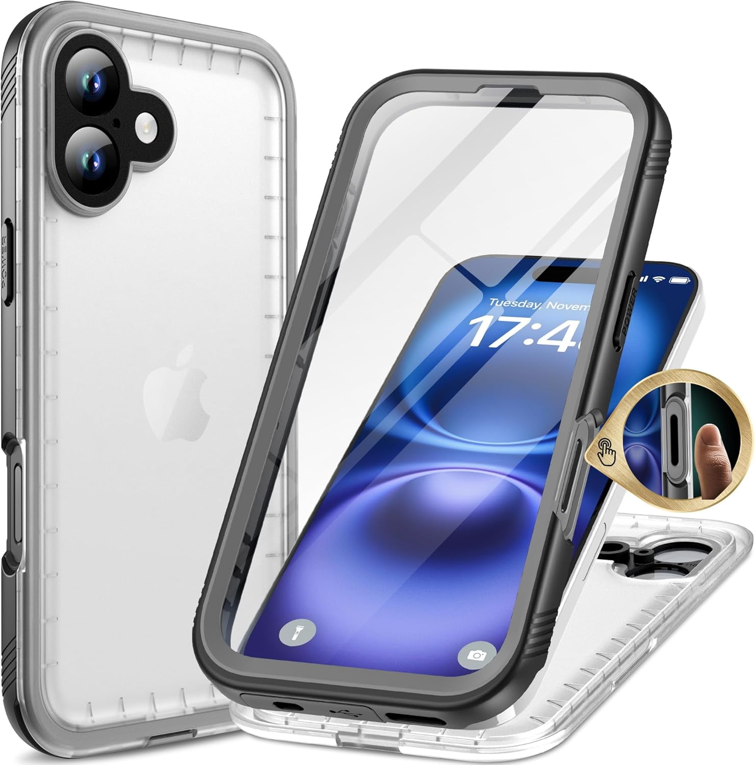 NEOFDC for iPhone 16 Plus Case Waterproof - 360 Heavy Duty with Screen ...