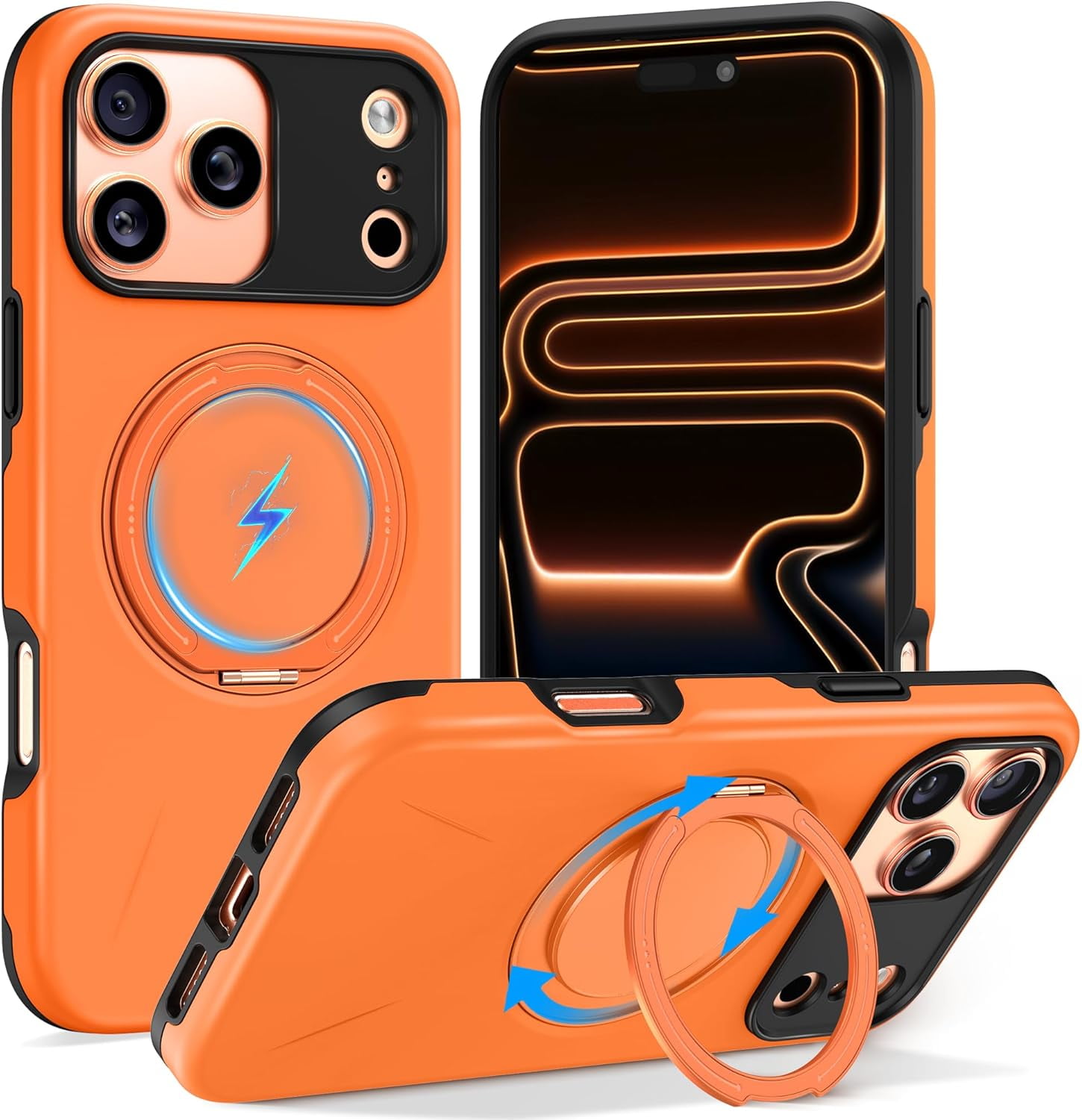 NEOFDC for iPhone 17 Pro Max Case 6.9" with 360° Rotatable Invisible ...