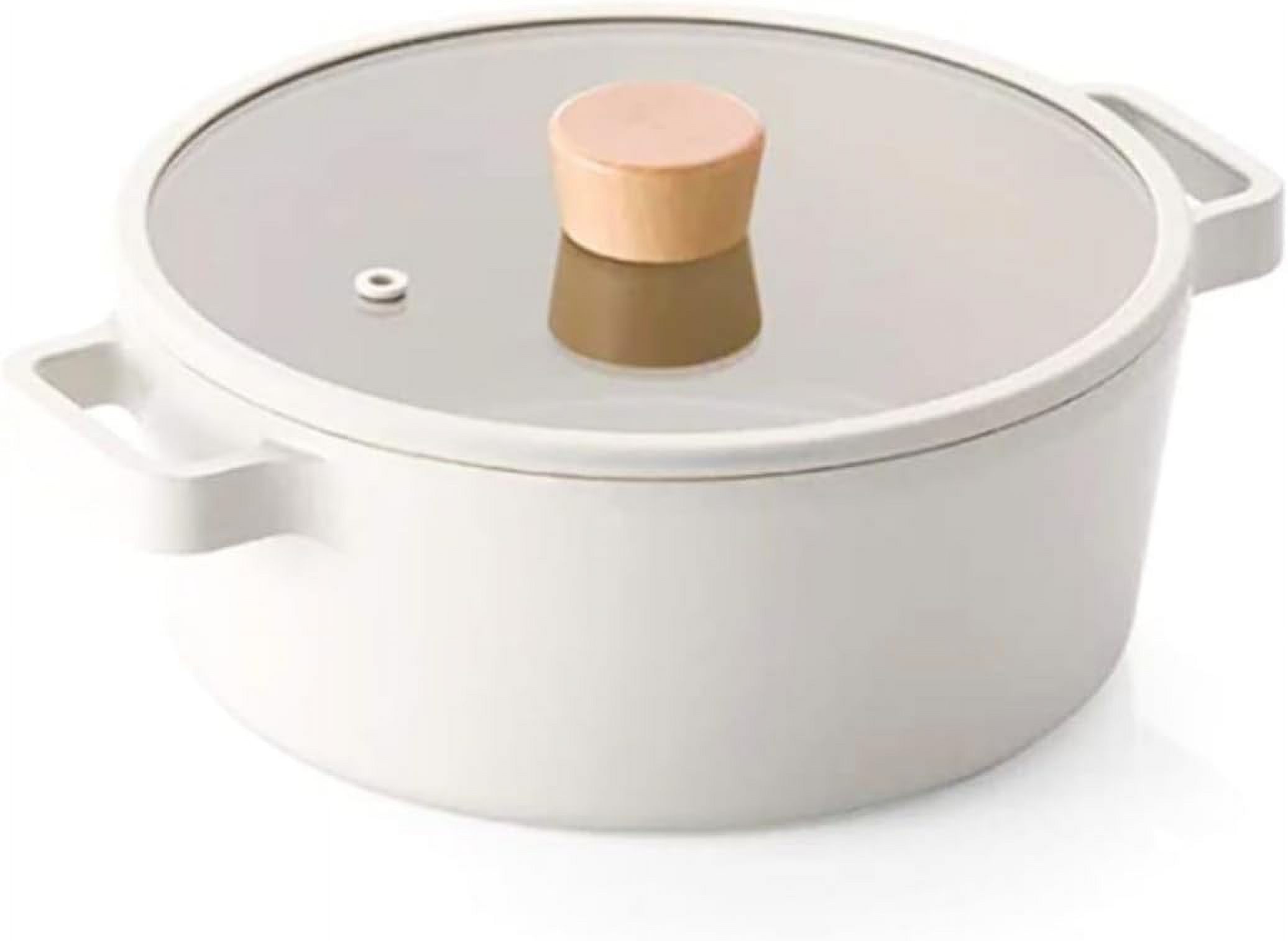 NEOFLAM FIKA 2.7QT Nonstick Stock Pot, Casserole for Stovetops and Induction, Glass Lid with ...