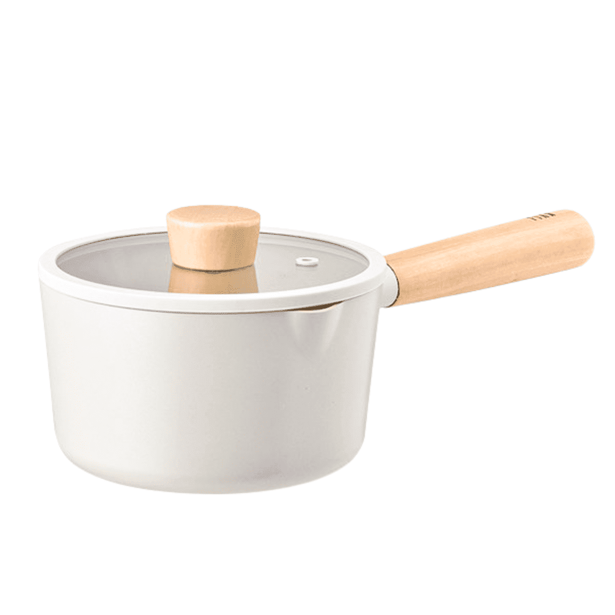 NEOFLAM FIKA Nonstick Milk Pan | Wood Handle, Glass Lid | For Stovetops ...