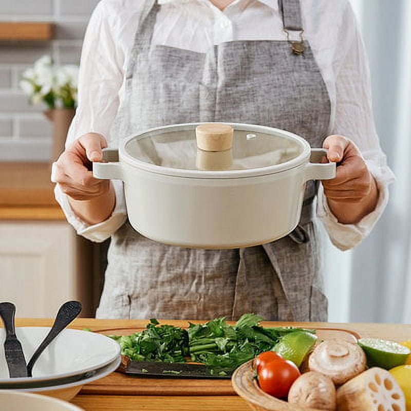 NEOFLAM FIKA Stock Pot for Stovetops and Induction | Wood Handle and ...