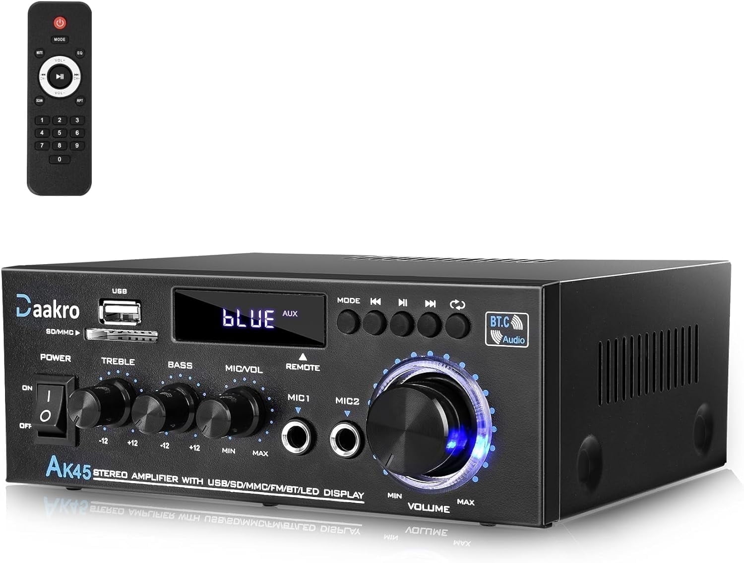 NEOHIPO AK45-US Home Audio Amp, 300W Continuous Power, 2 Channel Audio ...