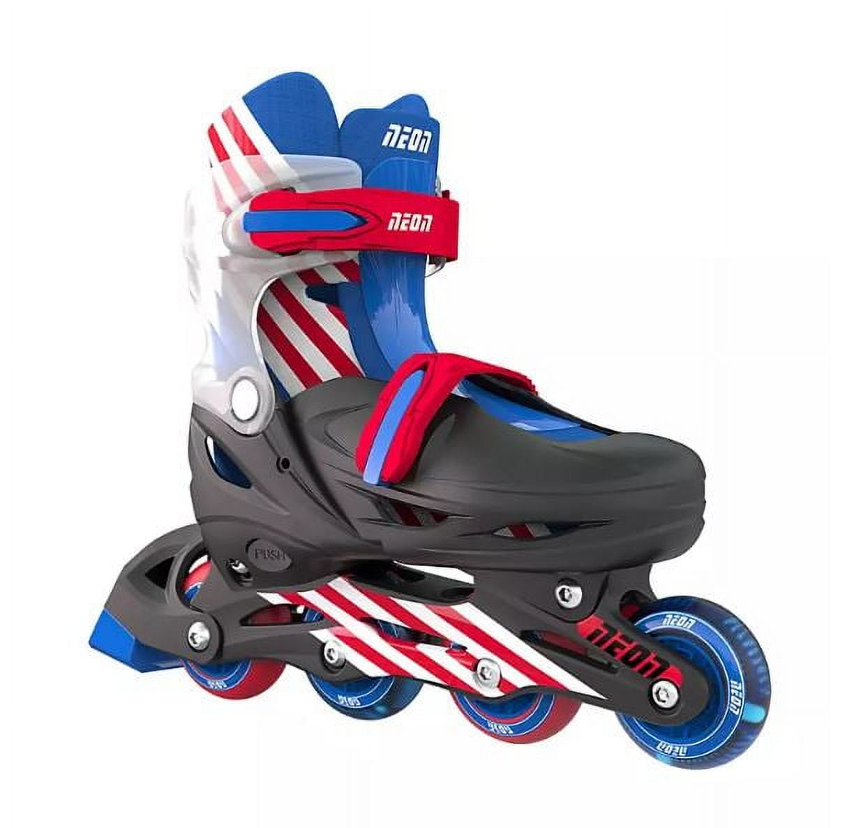 NEON 2-in-1 Combo Skates with Light-up Wheels, Red & Blue, Adjustable ...