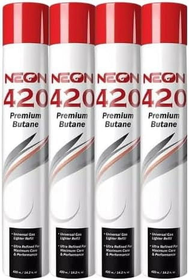 NEON 420 Premium Butane – 4 Pack (420ml / 14.2oz Each) – Ultra Refined Universal Gas Lighter ...