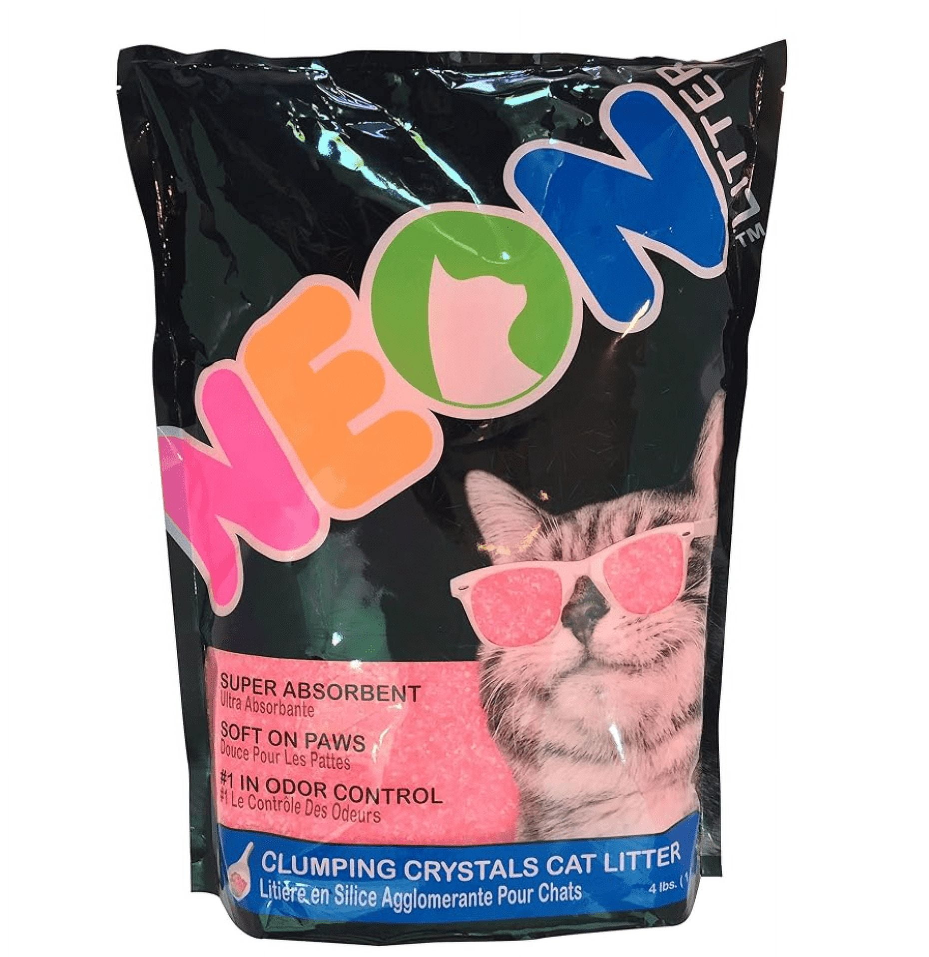 NEON Clumping Silica Gel Crystal Cat Litter, Pink (3PACK) (12 LB TOTAL ...
