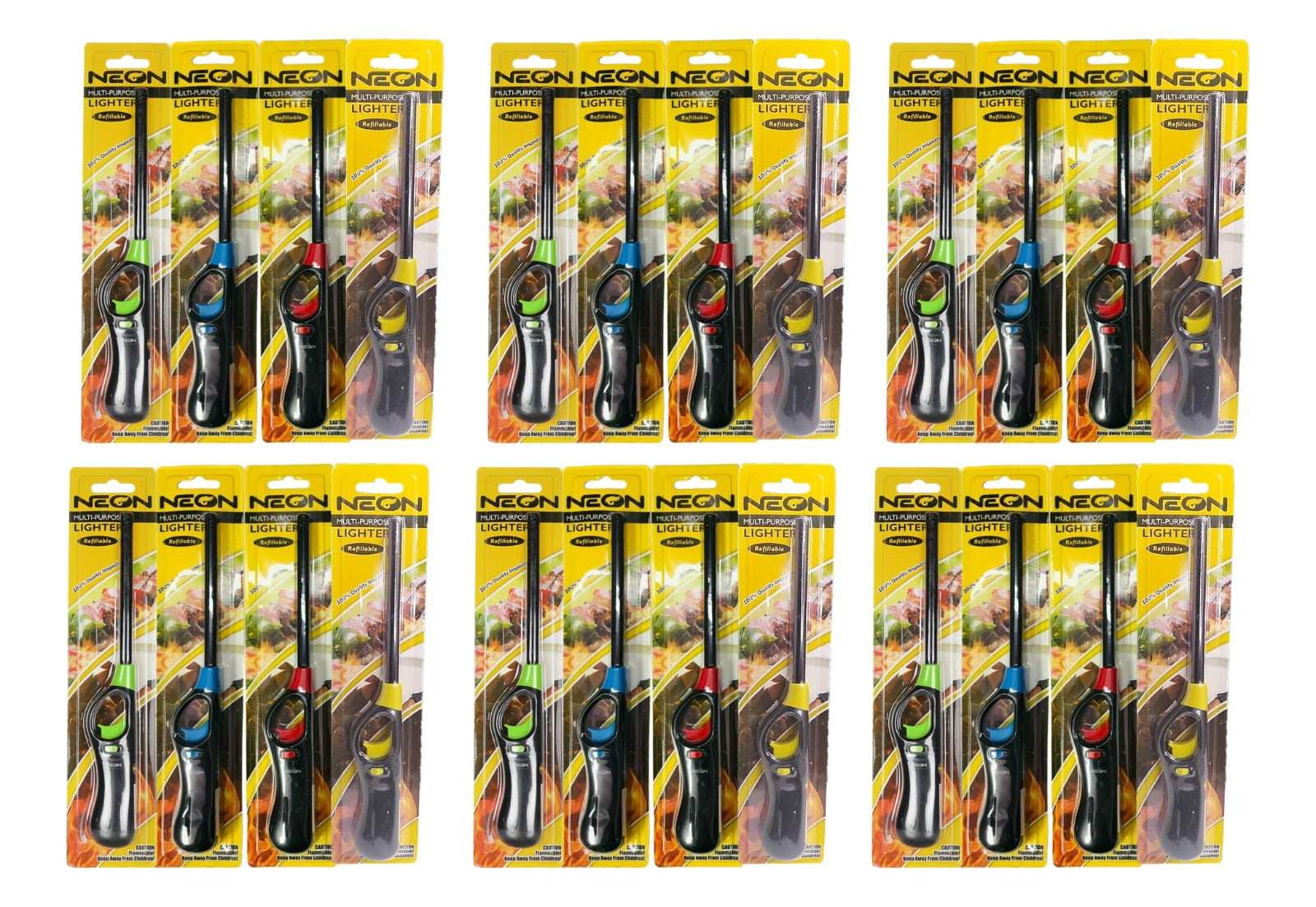 NEON Multi-purpose Refillable Lighters Fireplace Grill Gas Stove BBQ ...