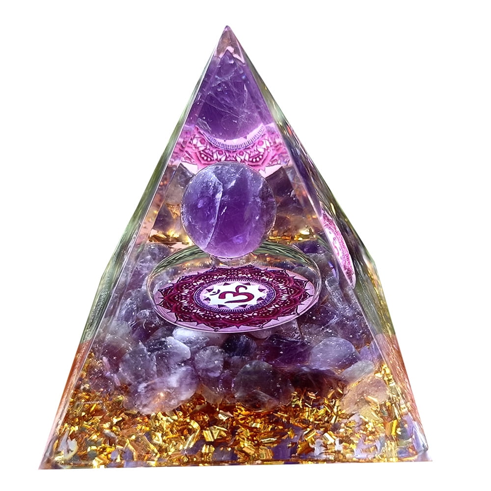 NEONWE Purple Pyramid Healing Crystal Meditation Positive Energy ...