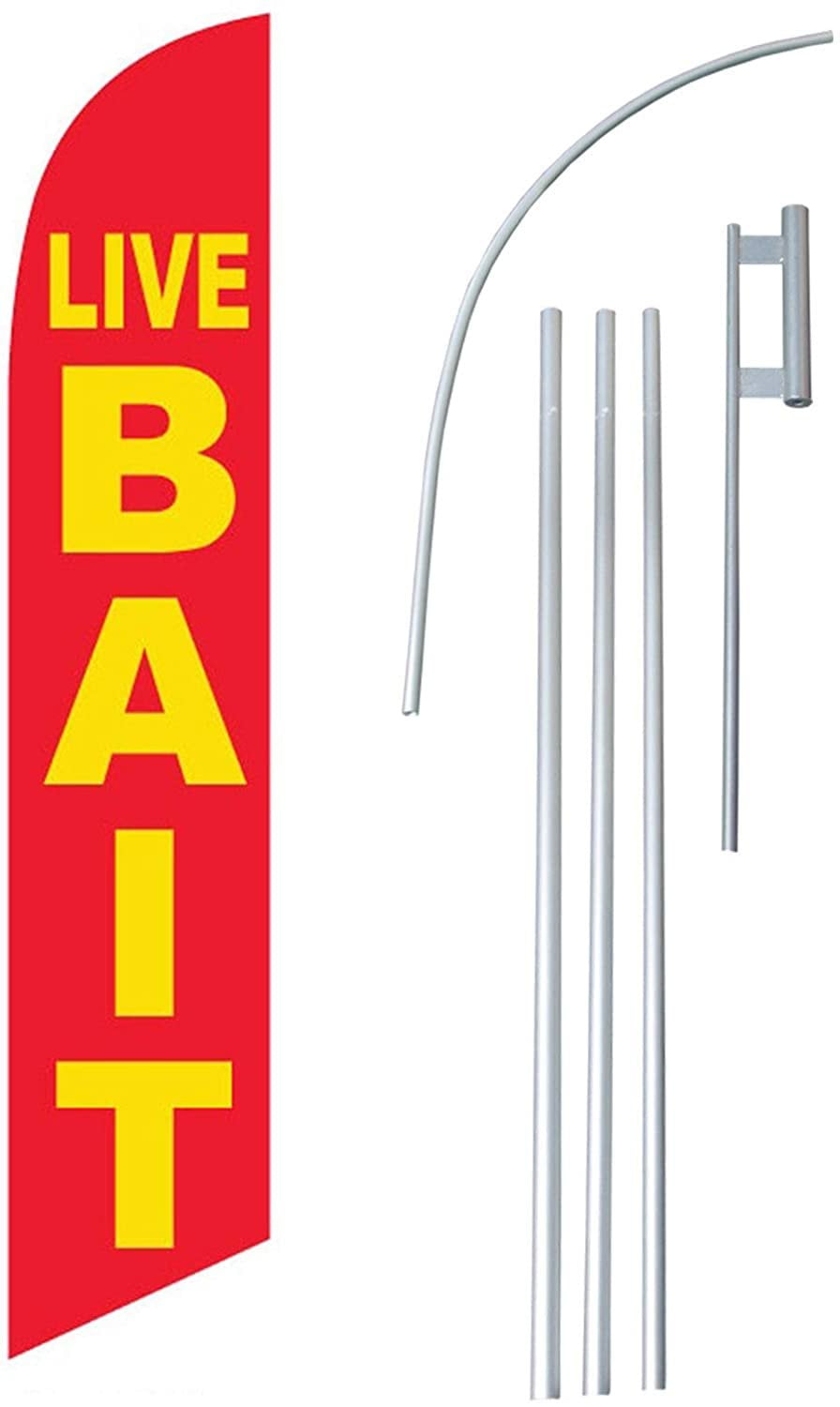 NEOPlex -"Live Bait" Complete Windless Feather Flag Kit - Includes 12 ...
