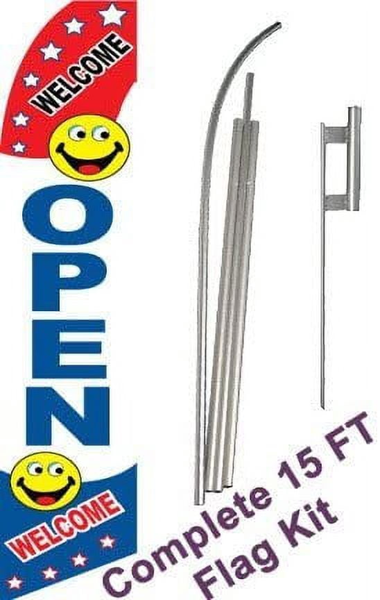 NEOPlex - "Open Welcome Smiley Face" Complete Flag Kit - Includes 12 ...