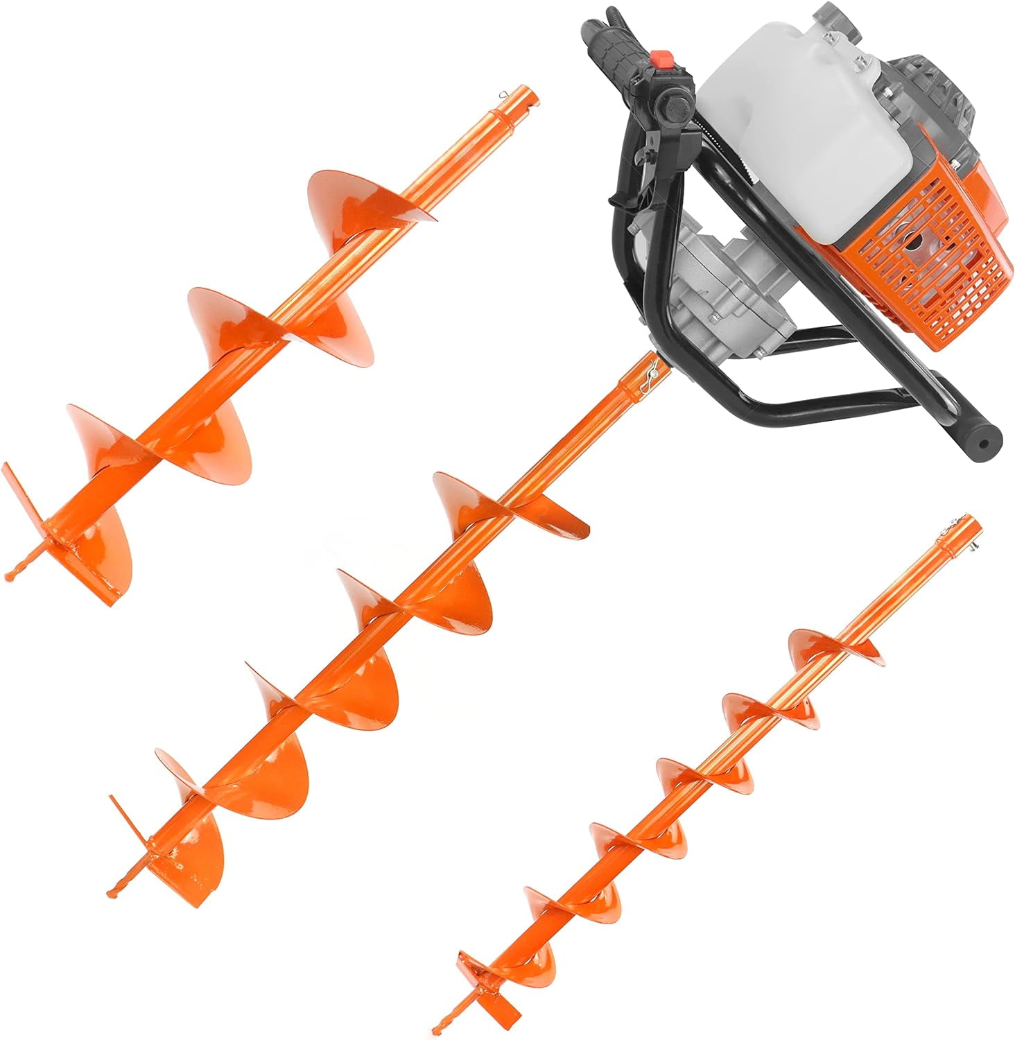 NEOTEC 72CC 2-Stroke Gas Powered Earth Auger Post Fence Hole Digger + 4 ...