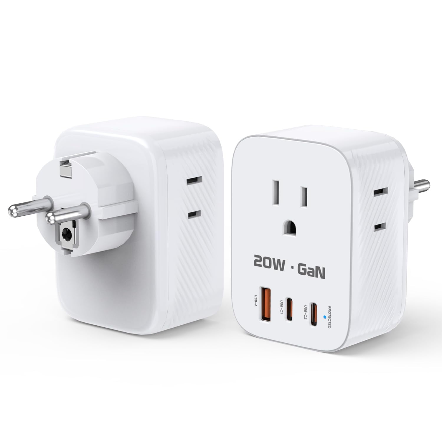NEOYFC 2 Pack Germany France Travel Power Adapter,Type E F Plug Adapter ...