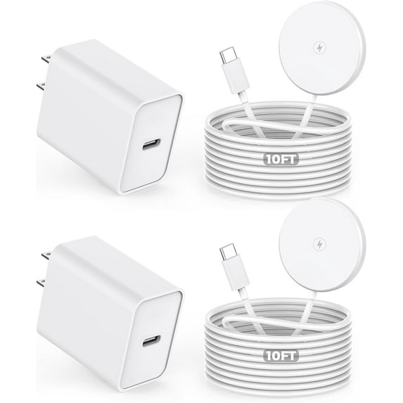 NEOYFC Wireless Charger,2Pack 10FT Mag-safe Charger,Fast MagSafe ...