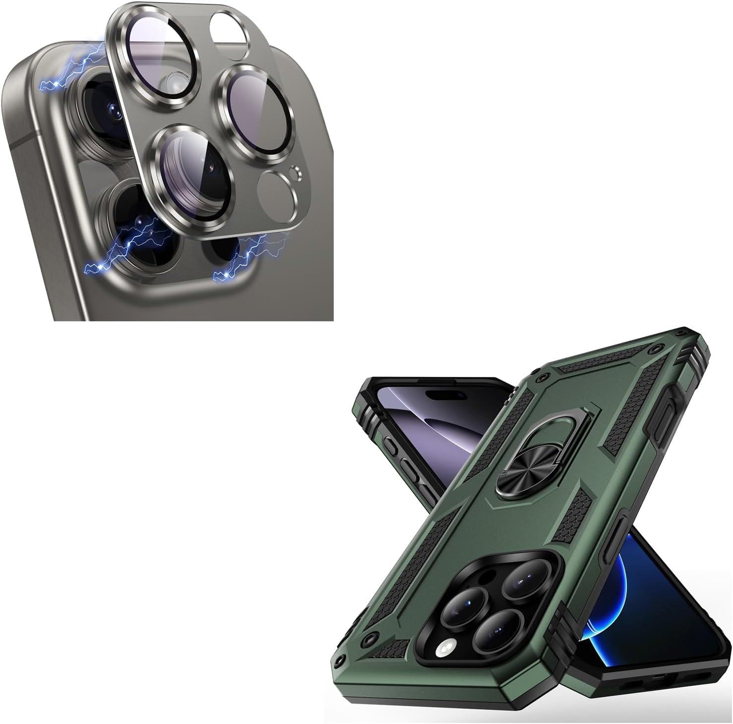 NEOYFC for Military Case for iPhone 16 Pro Max Olive Green + 16 Pro Max ...