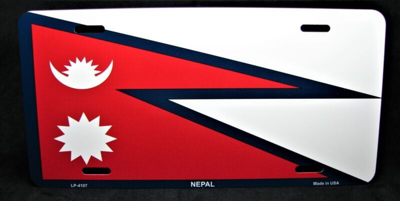 NEPALI NEPAL NEPALESE FLAG METAL CAR NOVELTY LICENSE PLATE AUTO TAG ...