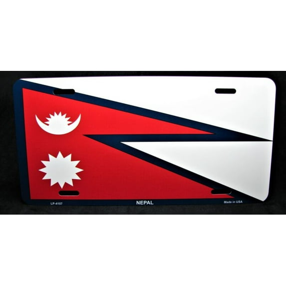 NEPALI NEPAL NEPALESE FLAG METAL CAR NOVELTY LICENSE PLATE AUTO TAG ...