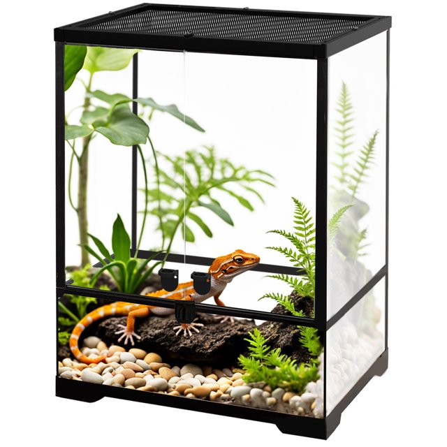 NEPTONION 32 Gallon Professional Glass Terrarium 18"x18"x24" Durable ...