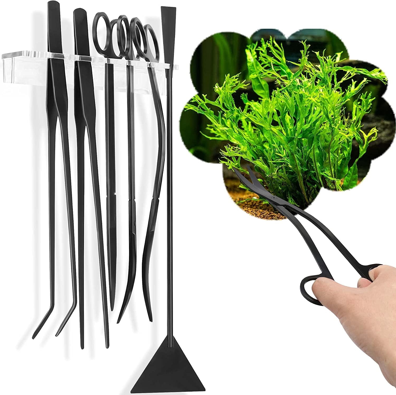 Neptonion 8 in 1 Aquascaping Tool Kit with Acrylic Storage Rack, Cold ...