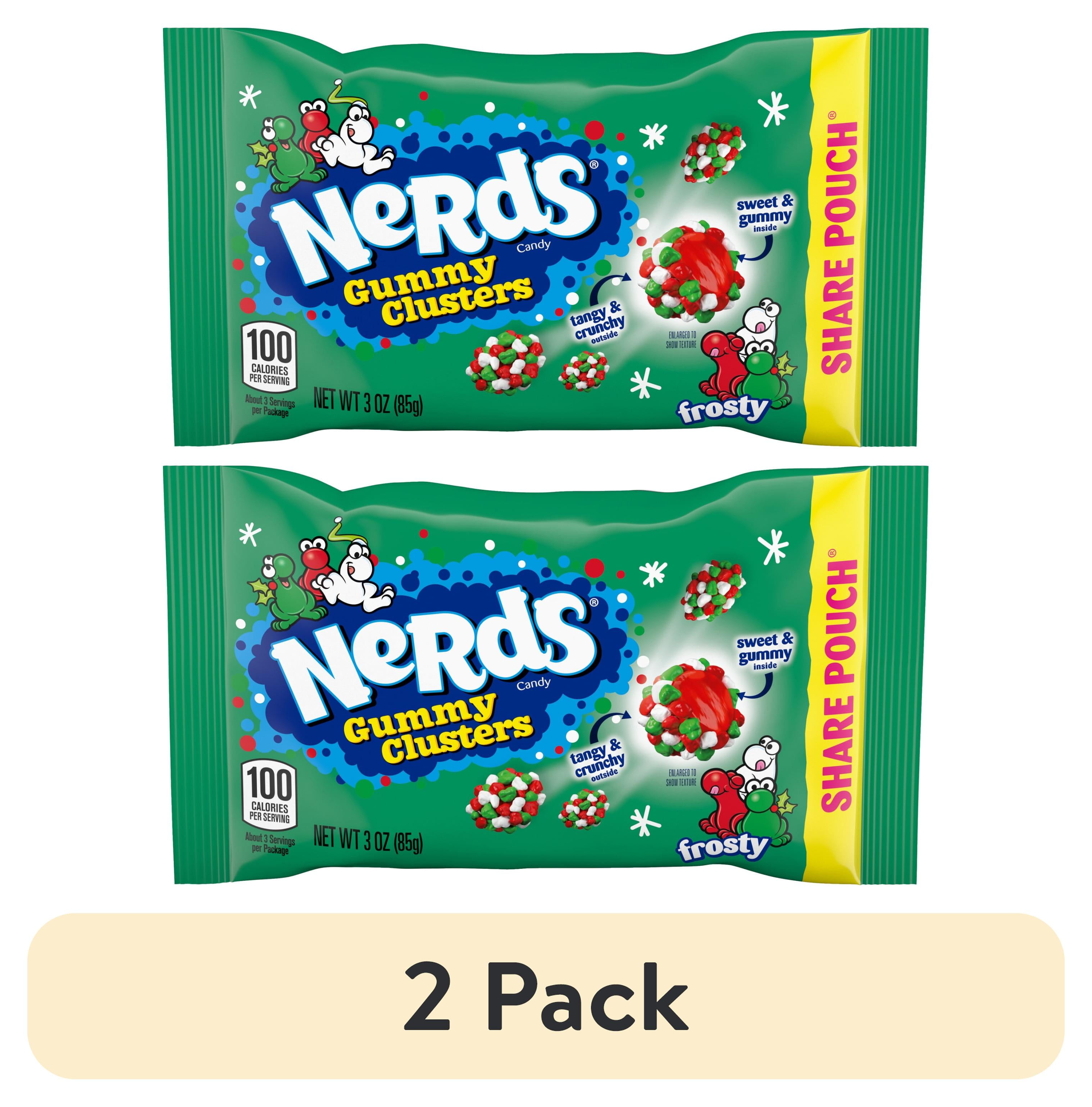(2 pack) NERDS Frosty Gummy Clusters Share Pouch, Holiday Nerds, Red ...