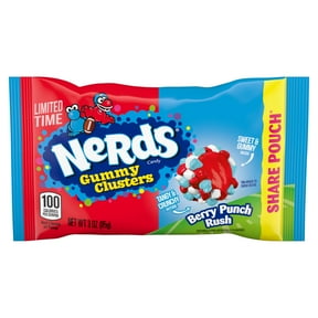 NERDS Gummy Clusters Candy, Berry Punch Rush, Crunchy and Gummy, 8 oz ...