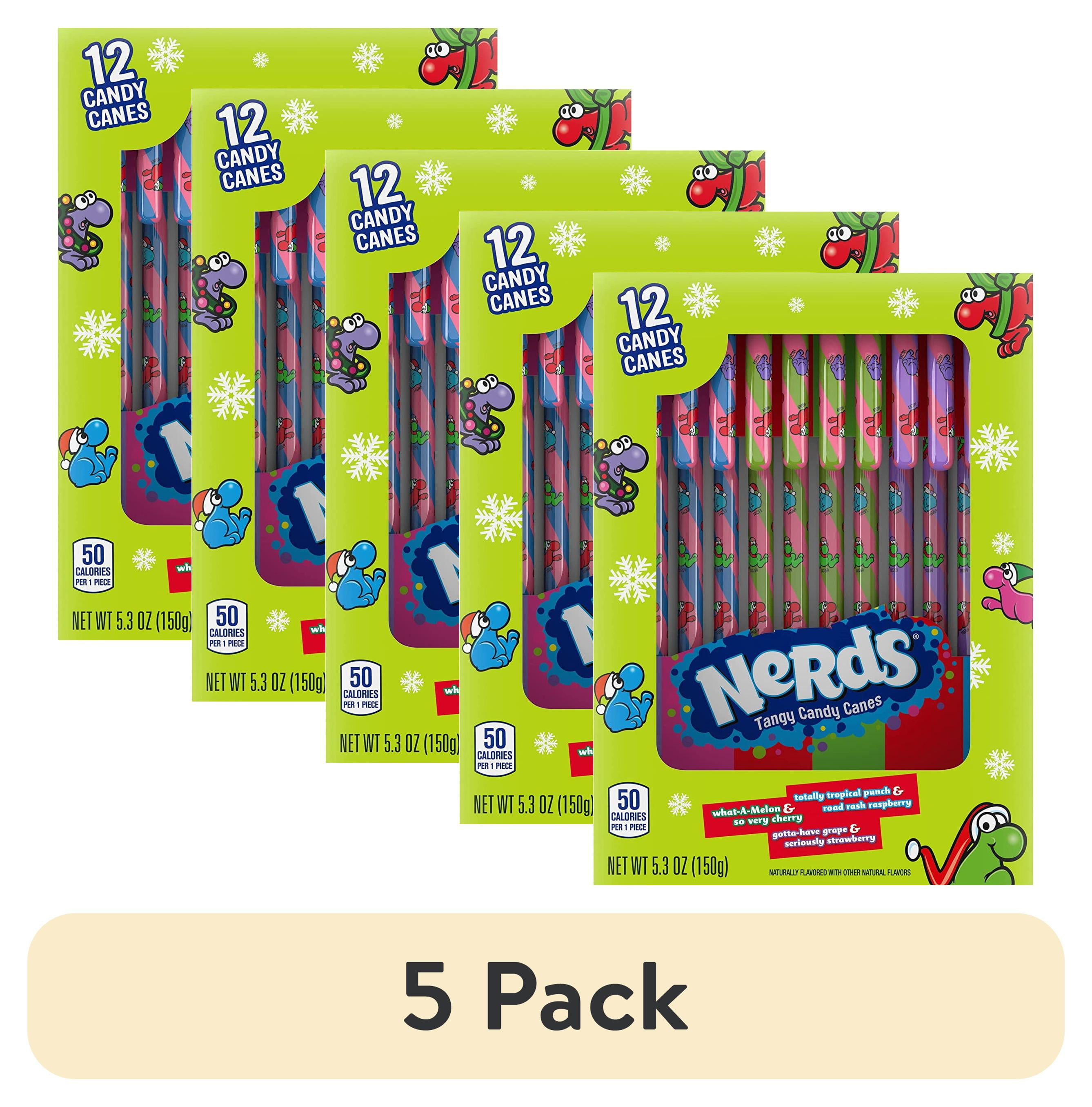 (5 pack) NERDS Holiday Tangy Candy Canes, 5.30z, Fruit Flavored Candy ...