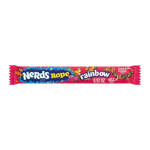 NERDS Rope, Candy, Rainbow, Crunchy and Gummy, 0.92 oz - Walmart.com