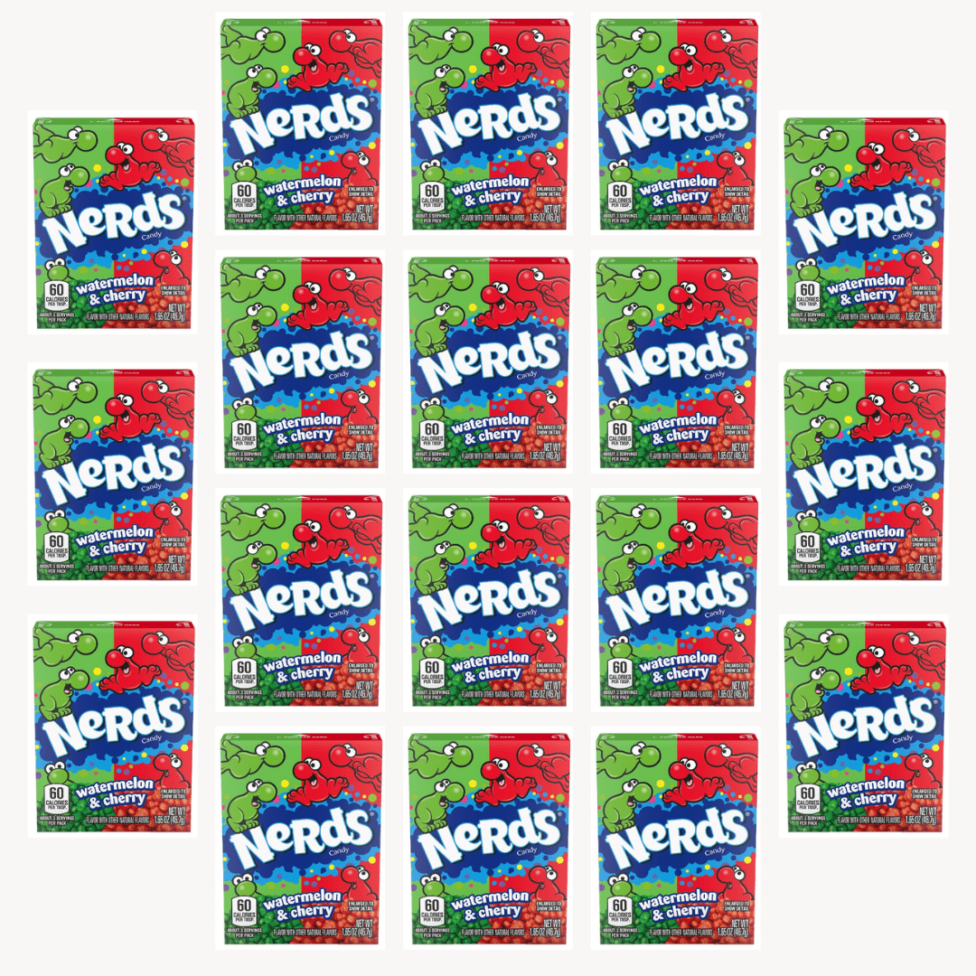 NERDS Watermelon & Cherry Candy - 1.65 oz Box, 18-Pack – Tangy, Sweet ...