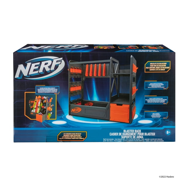 Nerf Elite Blaster Rack: Holds 20 Blasters, Ammo & Accessories Storage ...