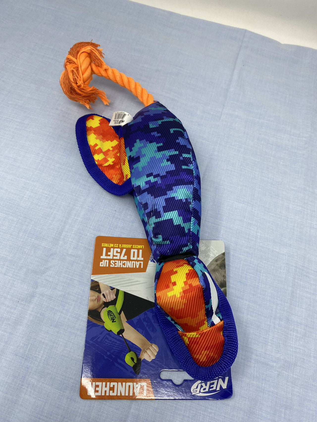 NERF Nylon Digital Camo Crinkle Wing Launching Duck Dog Toy - Orange ...