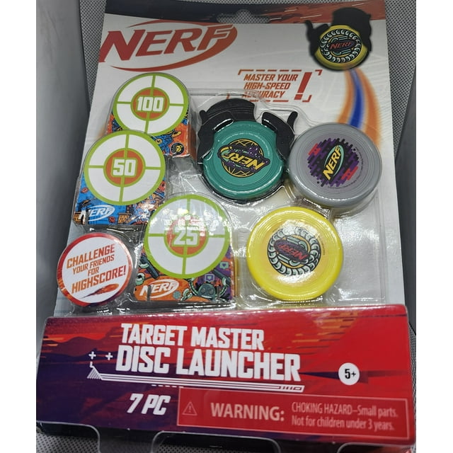 NERF Target Master Shot Disc Launcher - Launches Discs Up to 6 ft ...